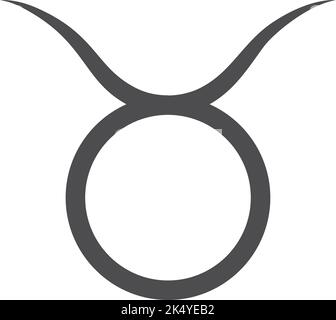 Taurus zodiac sign. One line drawing. Astrological icon with abstract ...