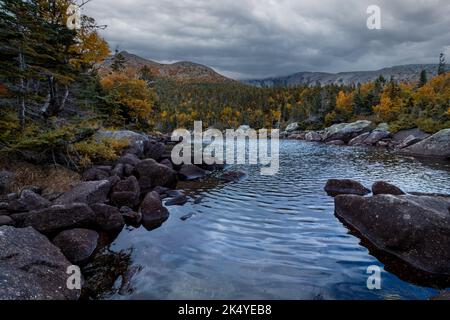 Basin Pond off Chimney Pond Trail in Baxter State Park on the ...