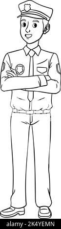 Policeman Isolated Coloring Page for Kids Stock Vector Image & Art - Alamy