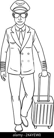 Aircraft Pilot Coloring Page for Kids Stock Vector Image & Art - Alamy