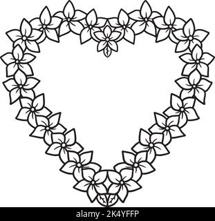 Heart Flower Isolated Coloring Page for Kids Stock Vector Image & Art ...