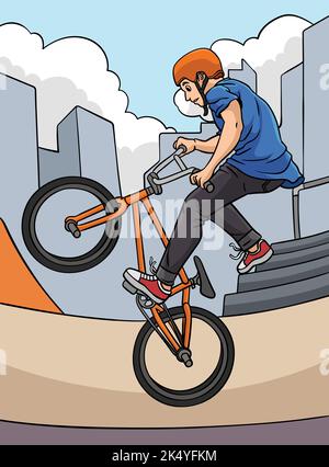 BMX Rider Cartoon Colored Clipart Illustration Stock Vector Image & Art ...