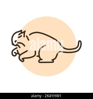 Evil cat fights color line icon. Pictogram for web page Stock Vector ...