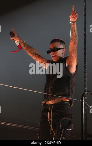 Italian rapper Sfera Ebbasta in concert during “Famoso tour 2022” at ...