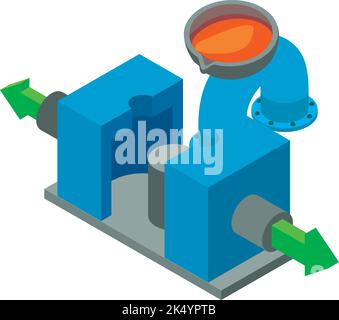 Steel making automated equipment. Isometric industrial steel production ...