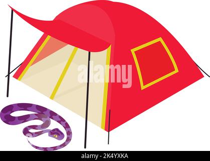 Creeping snake icon isometric vector. Man in uniform near brightly ...