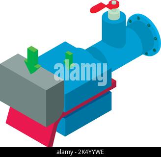 Steel making automated equipment. Isometric industrial steel production ...