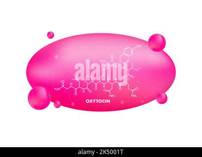 Oxytocin molecular structure. Oxytocin, the hormone of love, produced ...