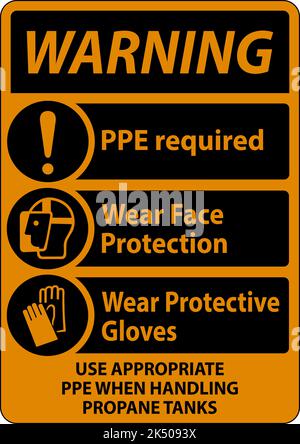 Propane Personal Protective Equipment Required Floor Sign Stock Vector ...