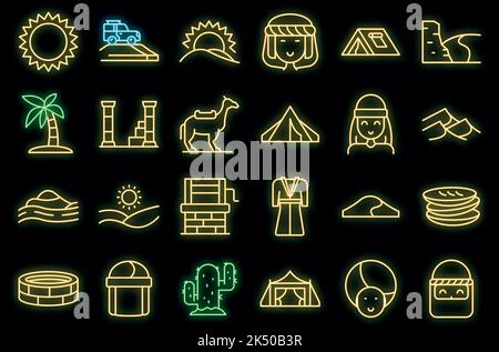 Bedouins icons set outline vector. Arab desert. Market ancient thin ...