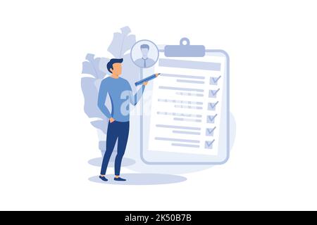 Employee assessment concept. Employee evaluation, testing form and ...