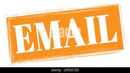 email text written on orange grungy stamp sign Stock Photo - Alamy