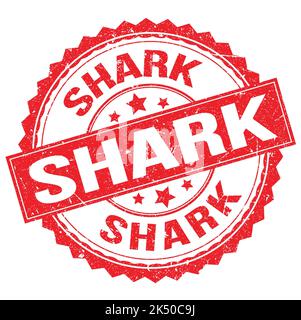 SHARK text written on red rectangle stamp sign Stock Photo - Alamy