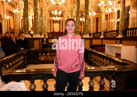 Maria Luisa Grohs beim Empfang der DFB-Frauennationalmannschaft durch ...