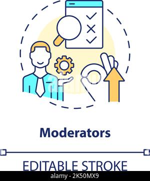 moderator line icon, outline symbol, vector illustration, concept sign ...