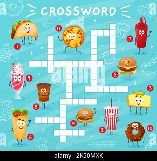 Fast food characters. Word search puzzle game. Letter quiz, children ...
