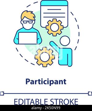 participant line icon, outline symbol, vector illustration, concept ...