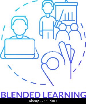 Flexible education concept icon. Blended learning. Students time ...