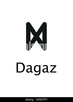 Dagaz Rune alphabet, Futhark. Writing ancient Germans. Vector Mystical ...
