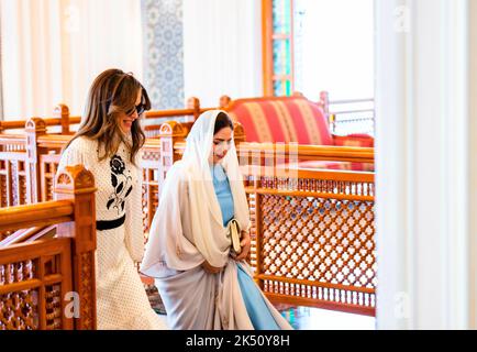 Muscat, Oman. 04th Oct, 2022. Queen Rania of Jordan at the Al Alam ...