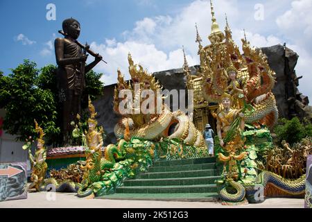 Tunnel gate naga cave statue for thai people travel visit respect ...