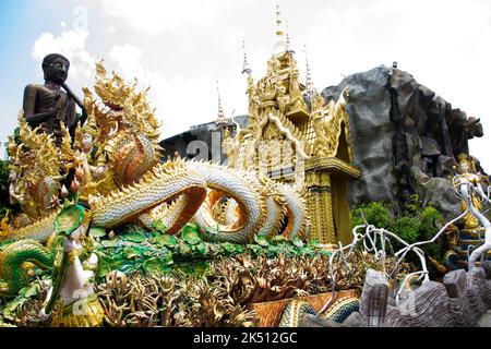 Tunnel gate naga cave statue for thai people travel visit respect ...