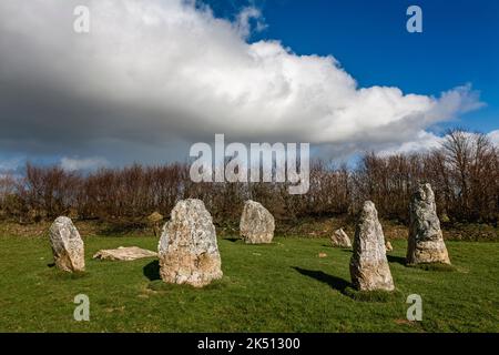 Duloe stone circle, Cornwall, UK Stock Photo - Alamy