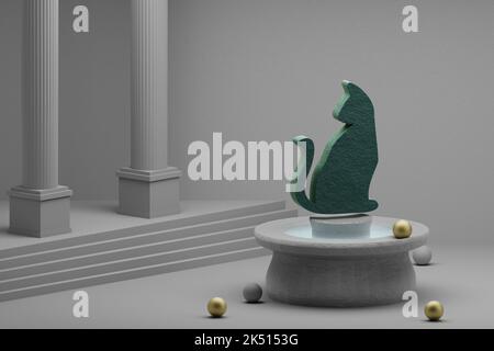 Beautiful abstract illustrations Green ghost symbol icon on a fountain ...