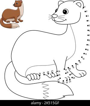 Weasel Animal Coloring Page for Kids Stock Vector Image & Art - Alamy
