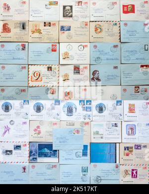 Lot of USSR Post envelopes, background,1950s - 1990s Stock Photo - Alamy