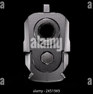 muzzle of a pointed pistol Stock Photo - Alamy