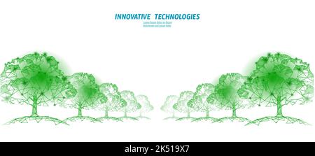 Low poly tree park alley wood. Ecology save nature forest concept ...