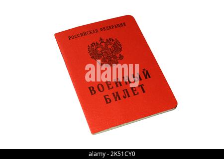 Russian military ID card isolated on white background. High quality ...