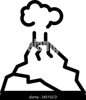 Island crater icon outline vector. Magma lava. Volcanic science color ...