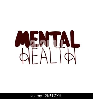 Mental health lettering. Inspirational positive quotes set, vector hand ...