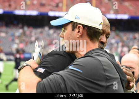 Los Angeles Chargers' head coach Jim Harbaugh looks on during practice ...
