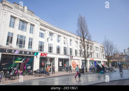 Views of Queen Street, Cardiff in Wales in the UK Stock Photo - Alamy