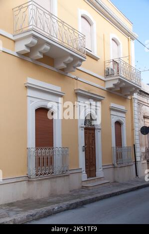 architecture; Balconies, shutters, windows, Rosolini, Province of ...