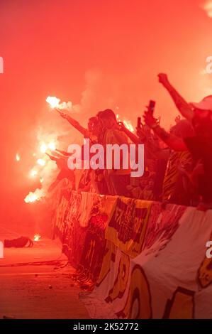 AEK FC fans during the first match in new stadium OPAP Arena Stock ...
