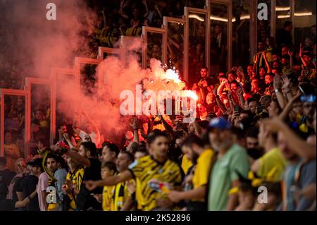 AEK FC fans during the first match in new stadium OPAP Arena Stock ...