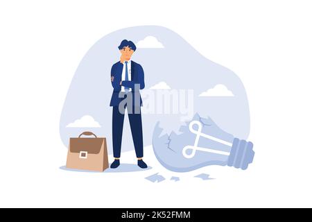 Idea and no idea concept. Light bulb vector icon. Bright idea symbol ...