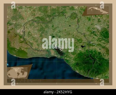 Cienfuegos, province of Cuba. Low resolution satellite map. Locations ...