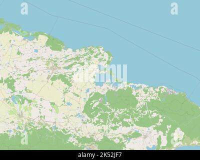 Holguin, province of Cuba. Open Street Map. Locations and names of ...