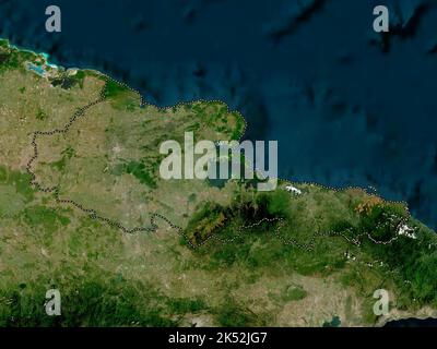 Holguin, province of Cuba. Low resolution satellite map. Corner ...