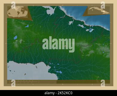 Las Tunas, province of Cuba. Elevation map colored in wiki style with ...