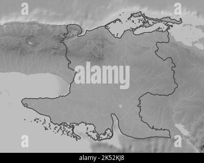 Matanzas, province of Cuba. Elevation map colored in wiki style with ...