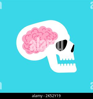 Brain inside skull Cartoon. Vector illustration Stock Vector Image ...