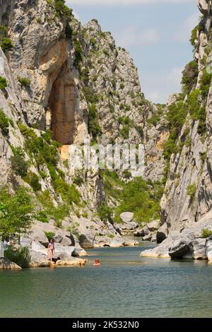 France, Pyrenees Orientales, Tautavel, The Gorges du Gouleyrous and the ...