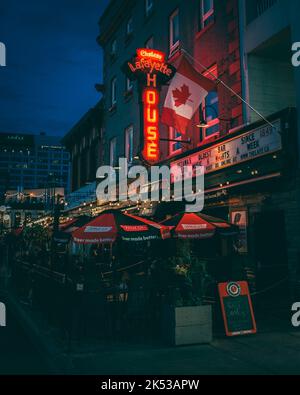 Chateau Lafayette neon sign at night, Ottawa, Ontario, Canada Stock ...
