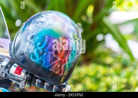 Motorcycle with Christian messages, Florida, USA Stock Photo - Alamy